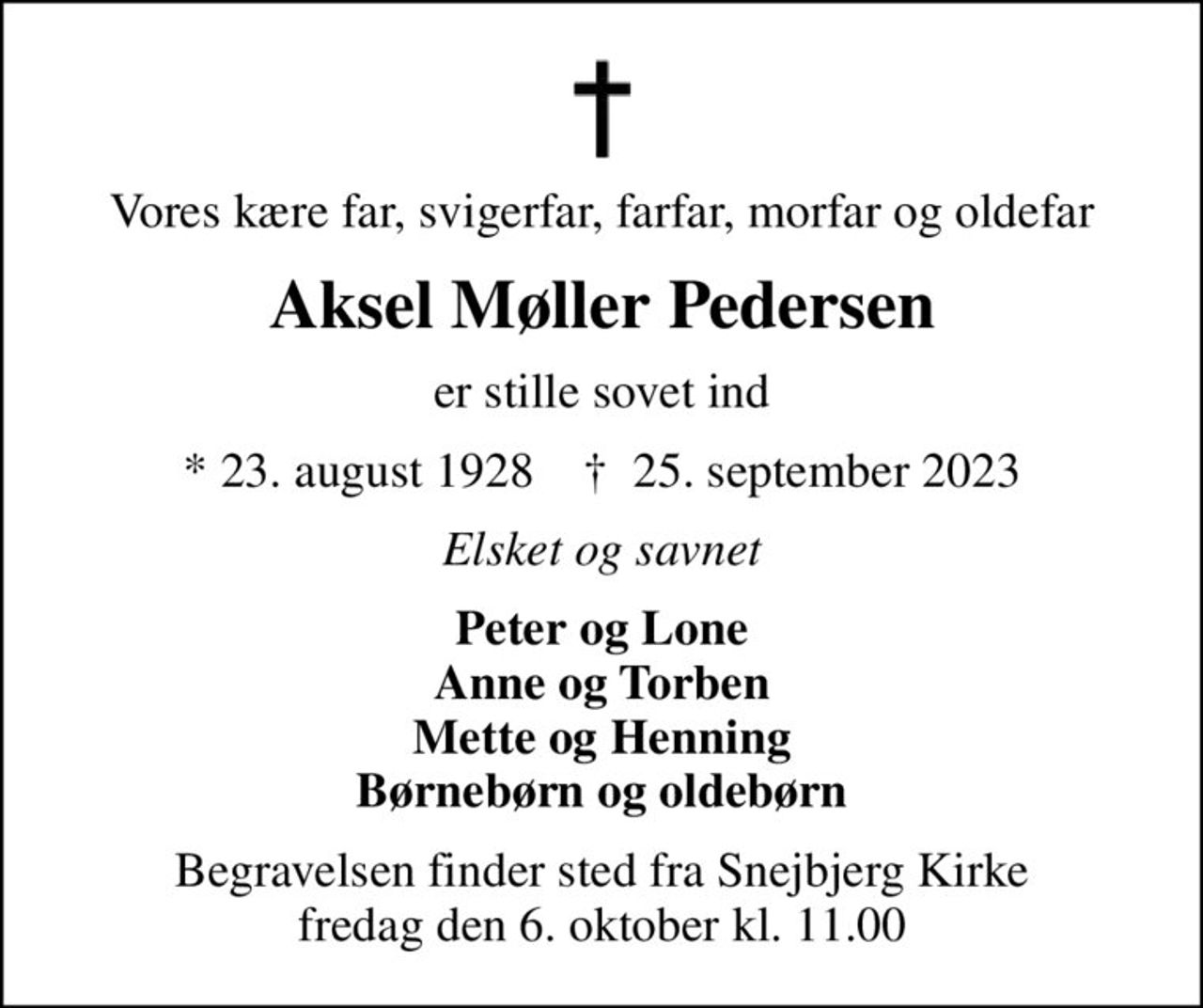 Aksel Møller Pedersen | Danmarks største medie for mindesider og ...