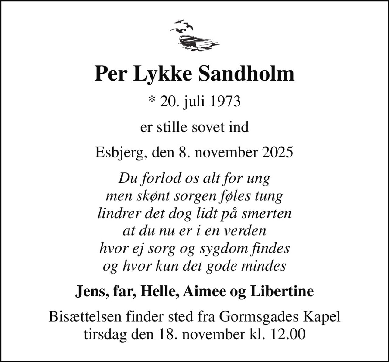 Per Lykke Sandholm | Danmarks største medie for mindesider og dødsannoncer