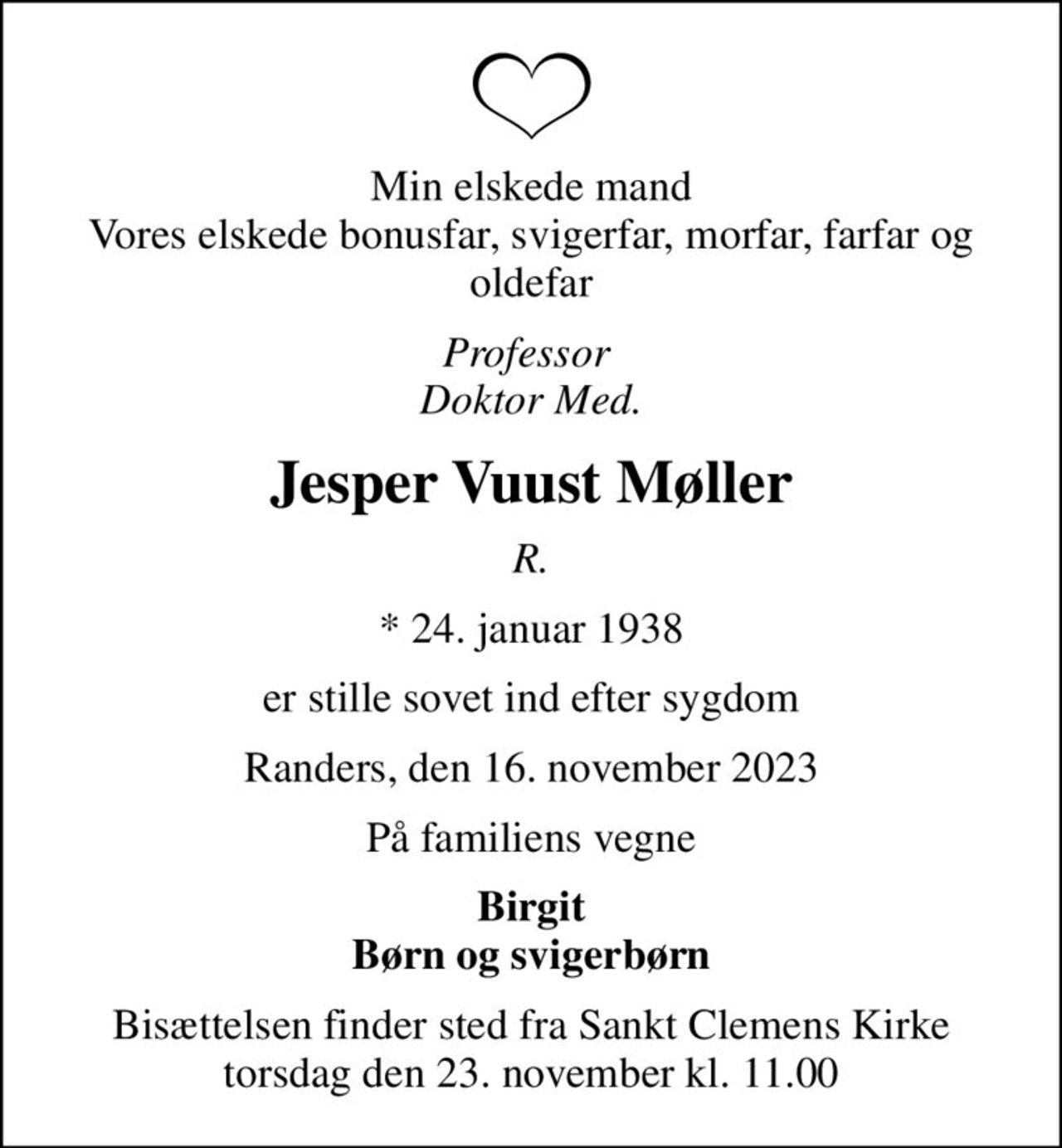 Jesper Vuust Møller | Dødsannoncer i Danmark