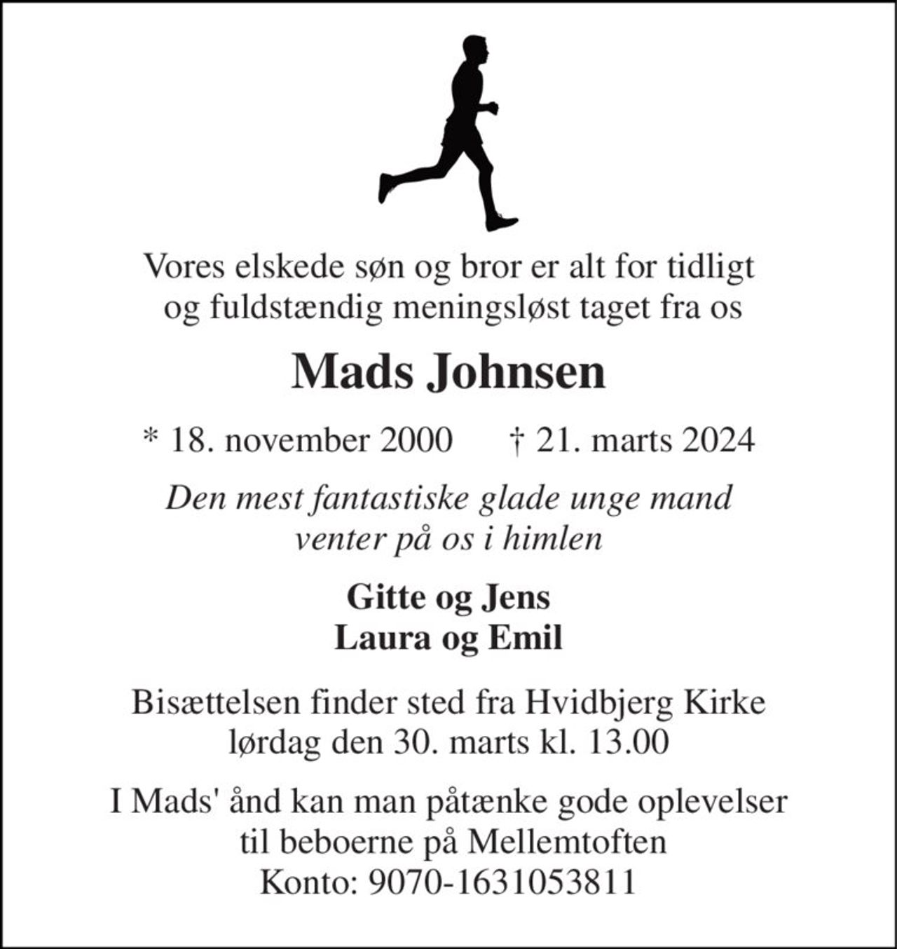 Mads Johnsen | Danmarks største medie for mindesider og dødsannoncer
