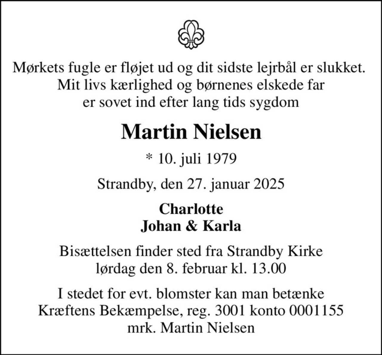 Martin Nielsen | Danmarks største medie for mindesider og dødsannoncer