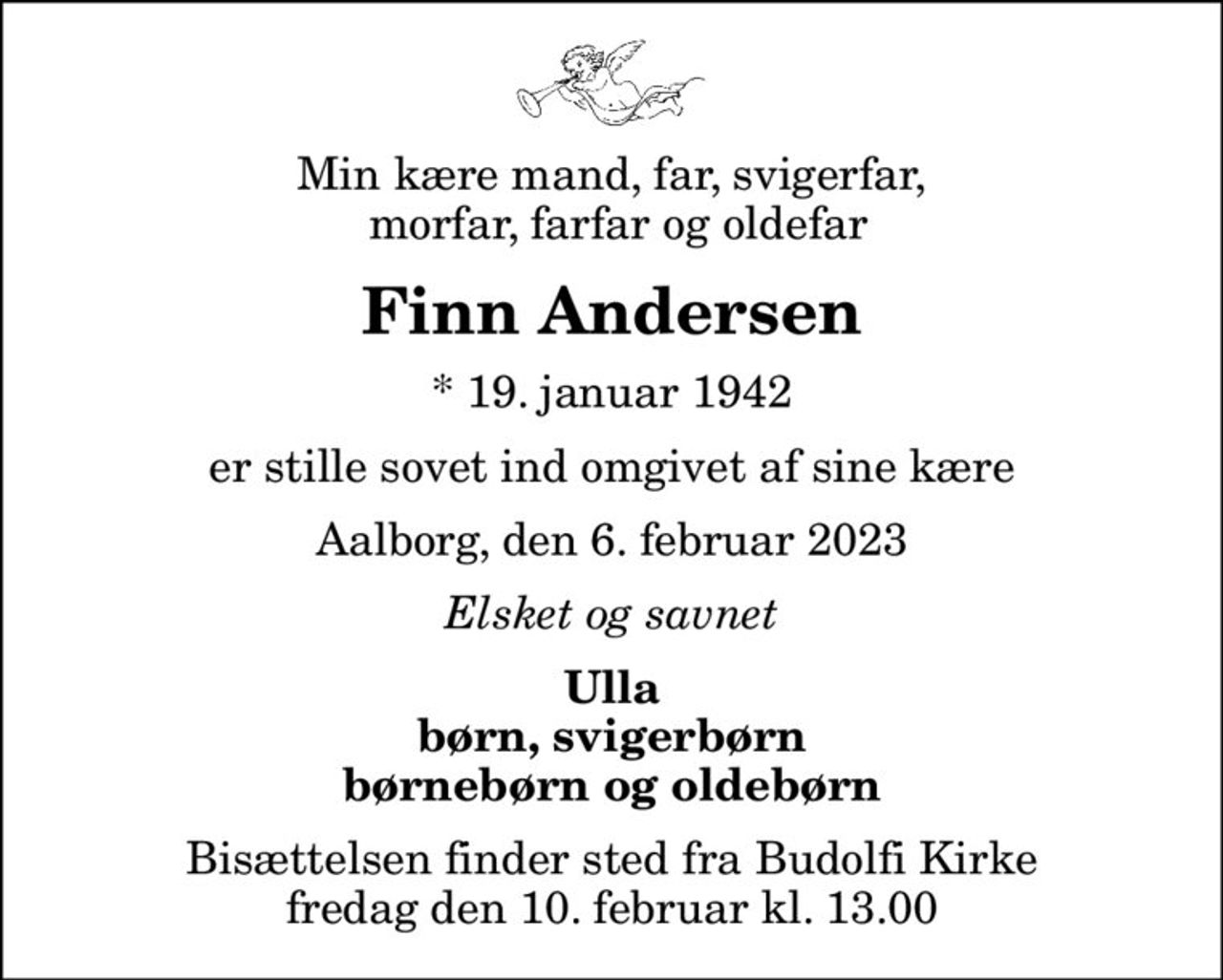 Finn Andersen | Danmarks største medie for mindesider og dødsannoncer