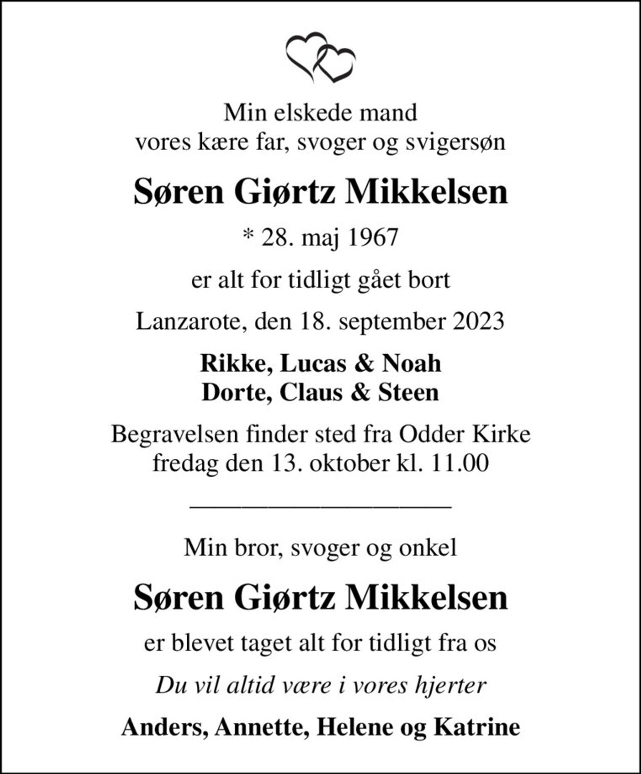 Søren Giørtz Mikkelsen | Danmarks største medie for mindesider og ...