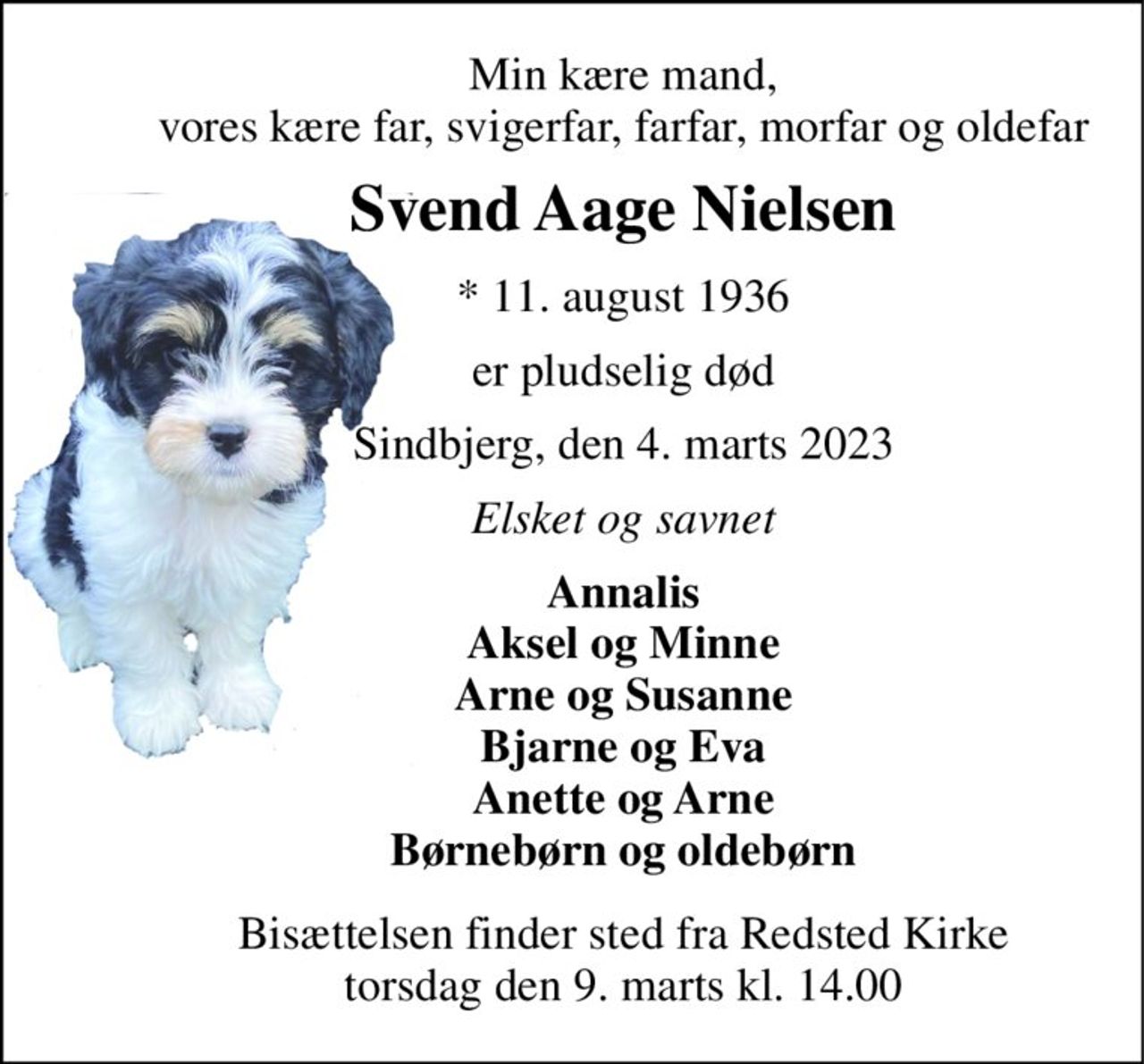 Svend Aage Nielsen | Dødsannoncer i Danmark