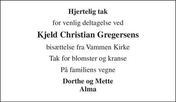 Kjeld Christian Gregersen | Dødsannoncer i Danmark