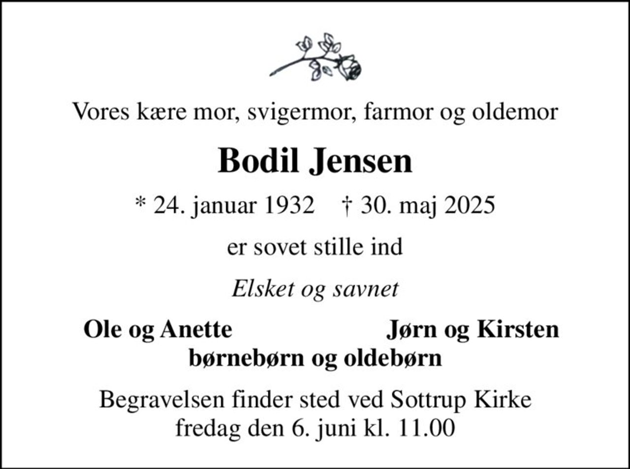 Bodil Jensen | Danmarks største medie for mindesider og dødsannoncer