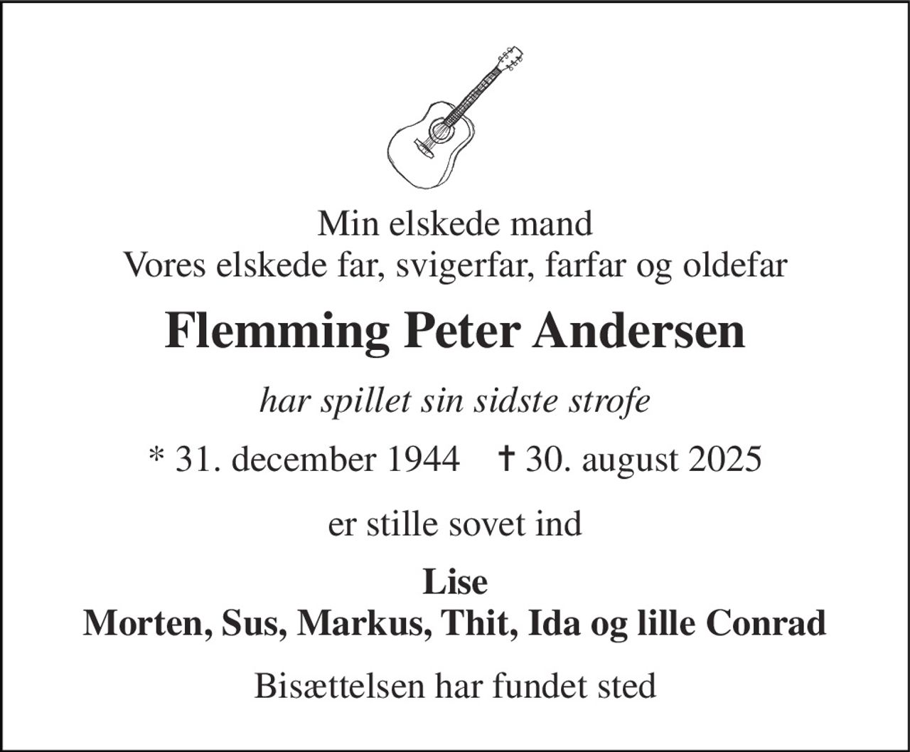 Flemming Peter Andersen | Dødsannoncer i Danmark