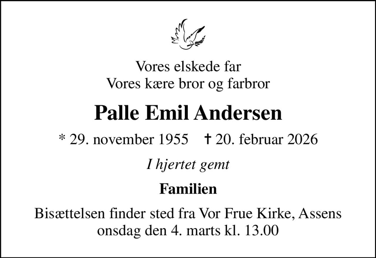 Palle Emil Andersen | Danmarks største medie for mindesider og dødsannoncer