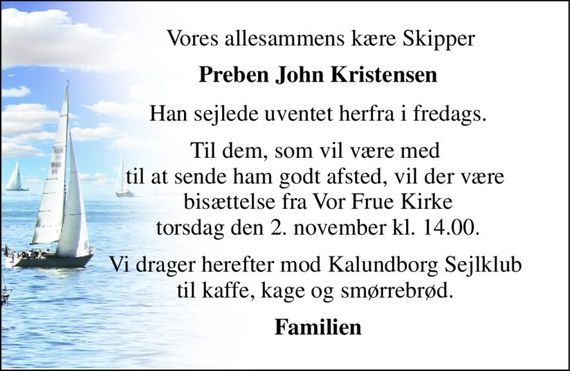 Preben John Kristensen | Dødsannoncer i Danmark
