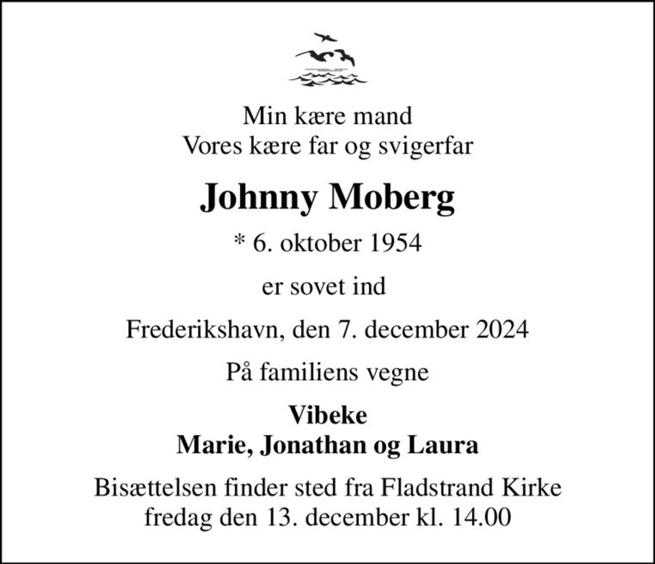 Johnny Moberg | Danmarks største medie for mindesider og dødsannoncer