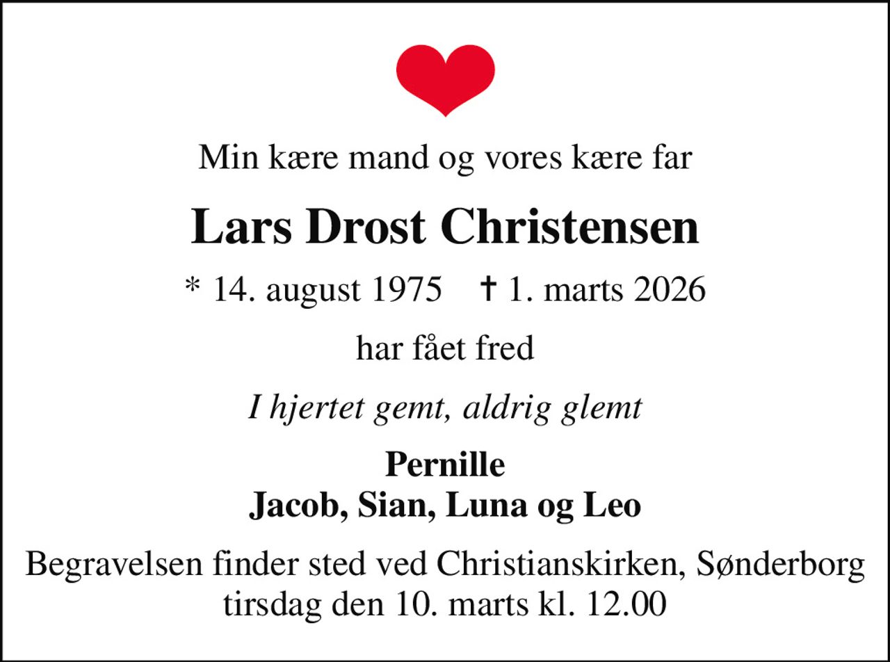 Lars Drost Christensen | Danmarks største medie for mindesider og ...