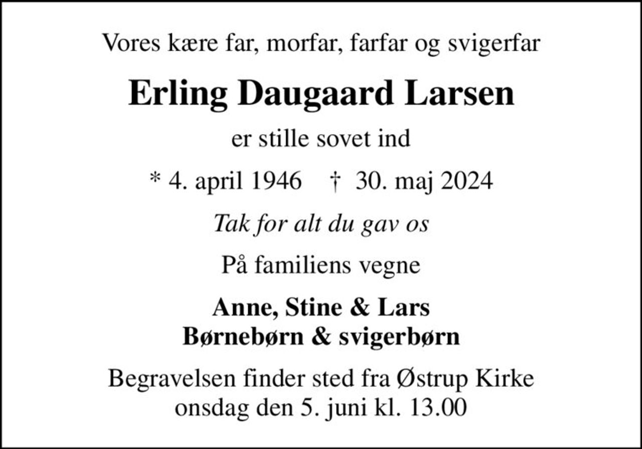 Erling Daugaard Larsen | Danmarks største medie for mindesider og ...
