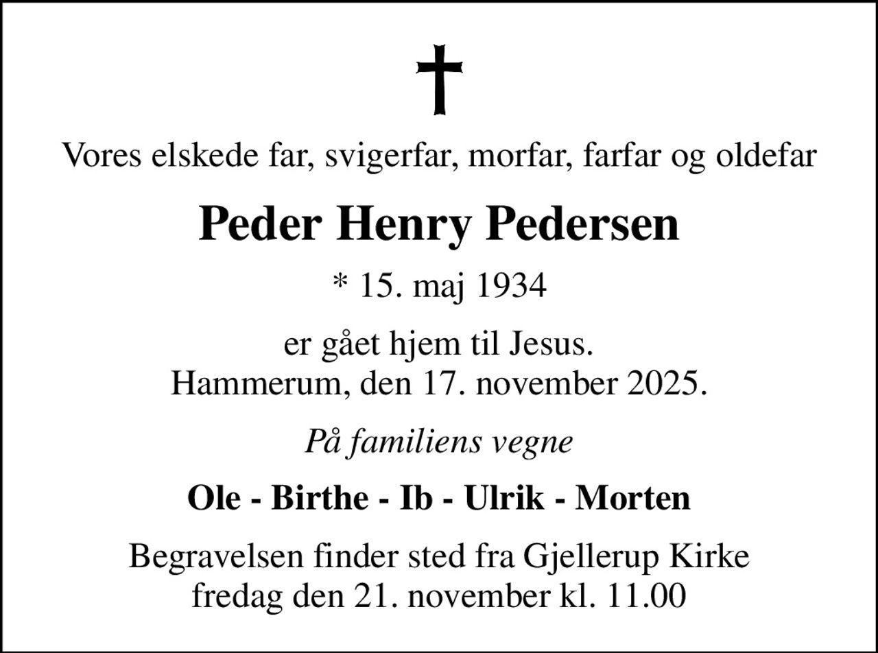 Peder Henry Pederdsen | Danmarks største medie for mindesider og ...