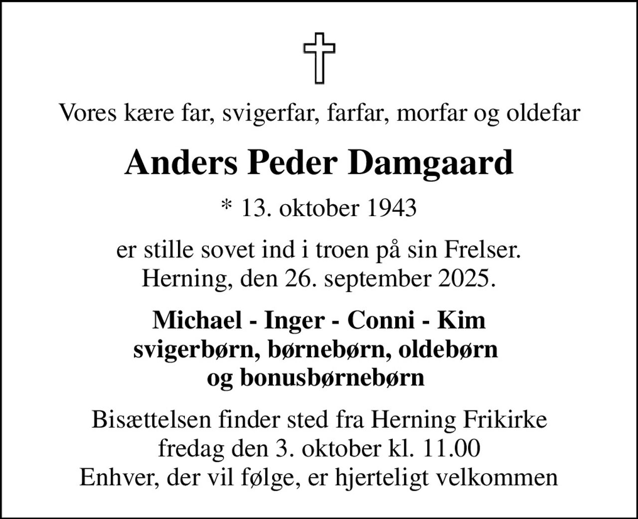Anders Peder Damgaard | Danmarks største medie for mindesider og ...