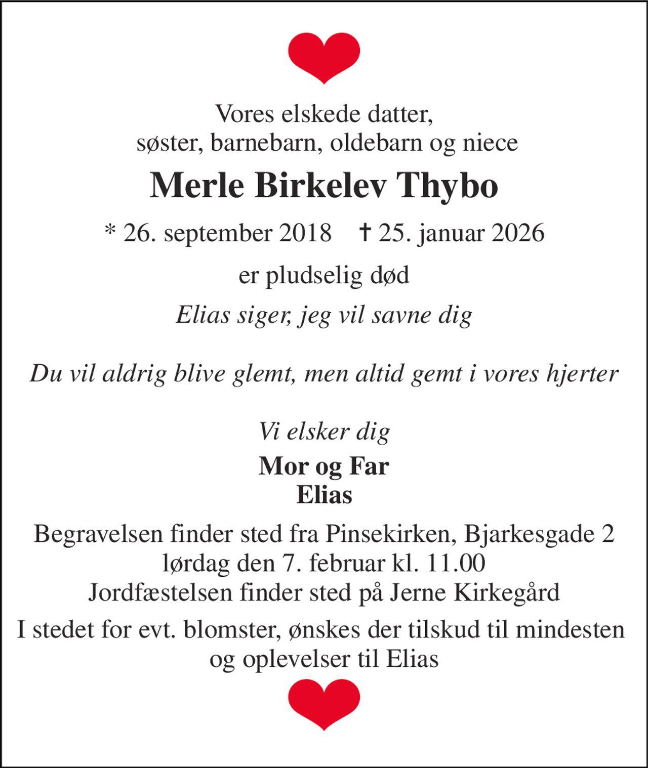 Merle Birkelev Thybo | Danmarks største medie for mindesider og ...