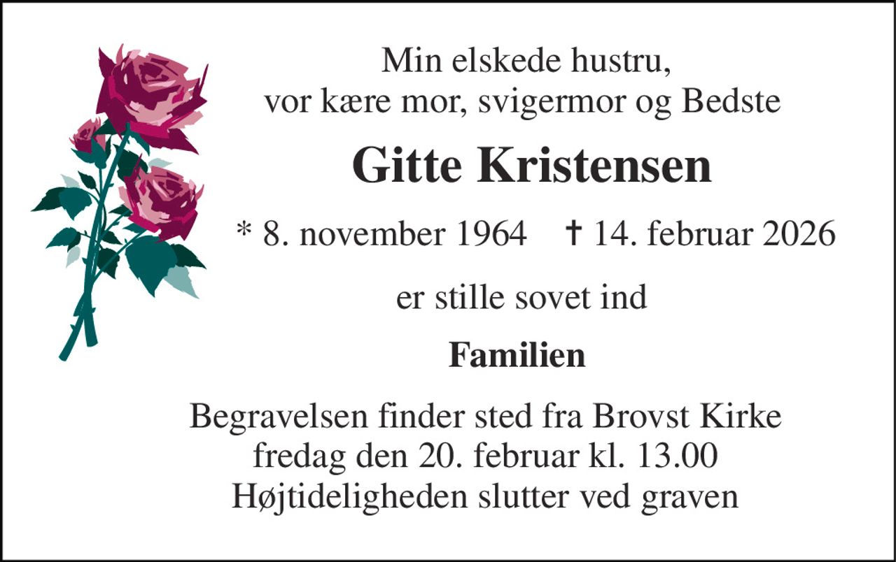 Gitte Merete Kristensen | Danmarks største medie for mindesider og ...