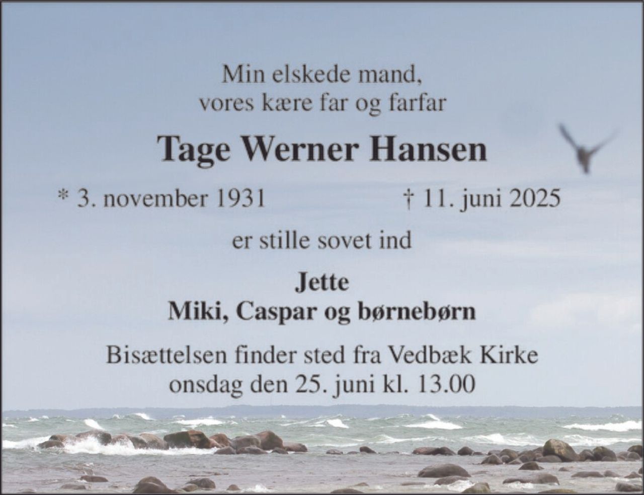 Tage Werner Hansen | Dødsannoncer i Danmark