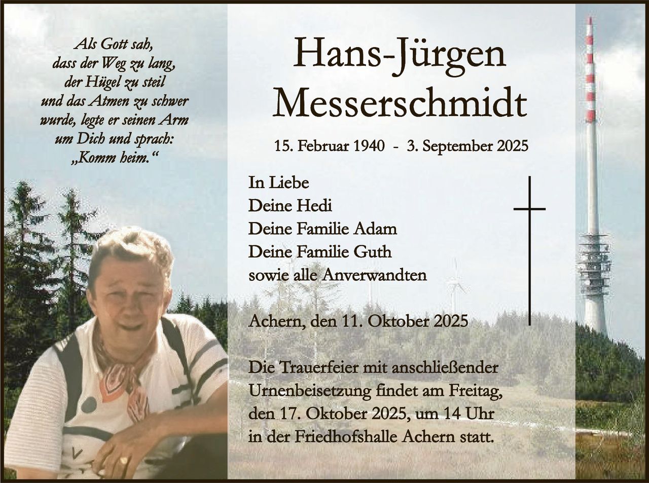 Hans-Jürgen Messerschmidt | Traueranzeigen, Nachrufe & Danksagungen auf ...